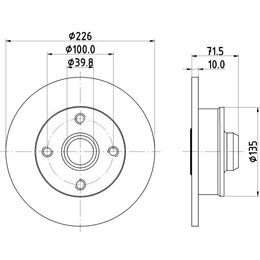 Hella Bremsscheibe 8dd355113461 226mm 10mm f&uuml;r VW