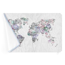 Bilderwelten Wechselbild Reisepass Stempel Weltkarte