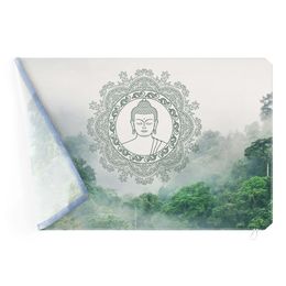 Bilderwelten Akustik-Wechselbild Buddha Mandala im Nebel