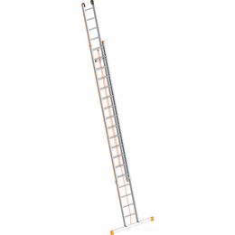 Layher Alu-Seilzugleiter, 2-teilig, ausziehbar, inkl. Traverse, 2 x 18 Sprossen