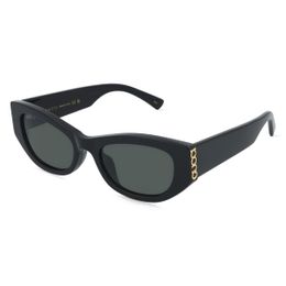 Gucci GG2044SA | Damen-Sonnenbrille | Fassung: Vollrand, Cat Eye, Acetat, Schwarz | Glasfarbe: Grau