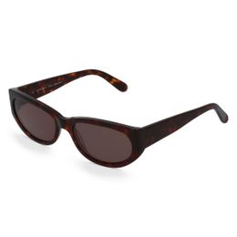 Fielmann LD 012 SUN CL | Damen-Sonnenbrille | Fassung: Vollrand, Quadratisch, Acetat, Havanna | Glasfarbe: Braun