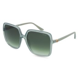 Guess GU00280 | Damen-Sonnenbrille | Fassung: Vollrand, Quadratisch, Kunststoff, Gr&uuml;n Gl&auml;nzend | Glasfarbe: Gr&uuml;n Verlaufend