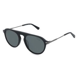Gant GA00039 | Herren-Sonnenbrille | Fassung: Vollrand, Rund, Acetat, Schwarz Gl&auml;nzend | Glasfarbe: Grau Verlaufend