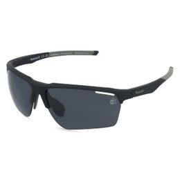 Timberland TB00068 | Herren-Sonnenbrille | Fassung: Halbrand, Eckig, Kunststoff, Schwarz Matt | Glasfarbe: Grau Verlaufend