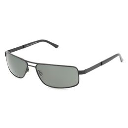 Fielmann OBRA 346 SUN FLEX FA | Herren-Sonnenbrille | Fassung: Vollrand, Quadratisch, Metall, Schwarz Matt | Glasfarbe: Grau