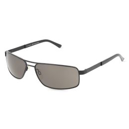 Fielmann OBRA 346 SUN FLEX FA | Herren-Sonnenbrille | Fassung: Vollrand, Quadratisch, Metall, Schwarz Matt | Glasfarbe: Grau