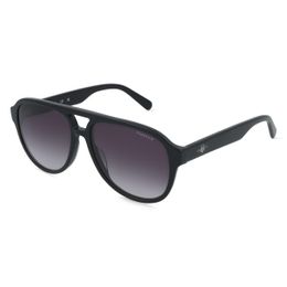 Gant GA00037 | Herren-Sonnenbrille | Fassung: Vollrand, Pilot, Acetat, Schwarz Gl&auml;nzend | Glasfarbe: Grau Verlaufend