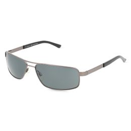 Fielmann OBRA 346 SUN FLEX FA | Herren-Sonnenbrille | Fassung: Vollrand, Quadratisch, Metall, Gun | Glasfarbe: Grau