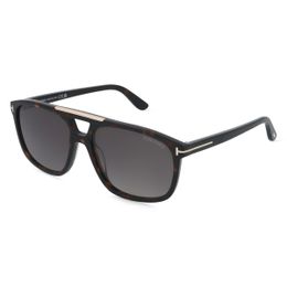 Tom Ford FT1338 BRIANNA-02 | Unisex-Sonnenbrille | Fassung: Vollrand, Pilot, Acetat, Havanna Dunkel | Glasfarbe: Rot Verlaufend