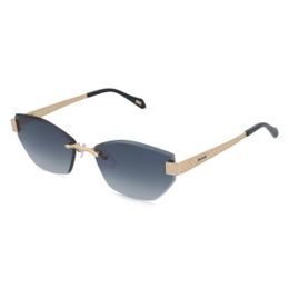 Roberto Cavalli Just Cavalli SJC202 | Damen-Sonnenbrille | Fassung: Randlos, Geometrisch, Metall, Rosegold Gl&auml;nzend | Glasfarbe: Grau Verlaufend
