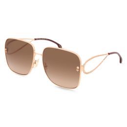 Etro 0070/S | Damen-Sonnenbrille | Fassung: Vollrand, Quadratisch, Metall, Gold Kupfer | Glasfarbe: Braun