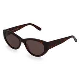 Fielmann LD 013 SUN CL | Damen-Sonnenbrille | Fassung: Vollrand, Quadratisch, Acetat, Havanna | Glasfarbe: Braun