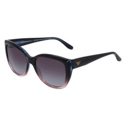 Emporio Armani EA 4198 | Damen-Sonnenbrille | Fassung: Vollrand, Cat Eye, Acetat, Blau Verlaufend | Glasfarbe: Grau Verlaufend