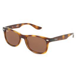 Ray-Ban Junior RJ 9052S NEW WAYFARER | Kinder-Sonnenbrille | Fassung: Vollrand, Quadratisch, Kunststoff, Havanna | Glasfarbe: Braun