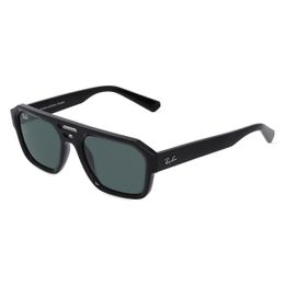 Ray-Ban RB 4397 CORRIGAN | Unisex-Sonnenbrille | Fassung: Vollrand, Quadratisch, Kunststoff, Schwarz Gl&auml;nzend | Glasfarbe: G15