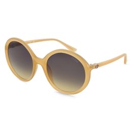 Guess GU00281 | Damen-Sonnenbrille | Fassung: Vollrand, Rund, Kunststoff, Gelb | Glasfarbe: Grau Verlaufend