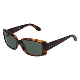 Ray-Ban RB 4389 | Damen-Sonnenbrille | Fassung: Vollrand, Quadratisch, Propionat, Havanna Gl&auml;nzend | Glasfarbe: Gr&uuml;n