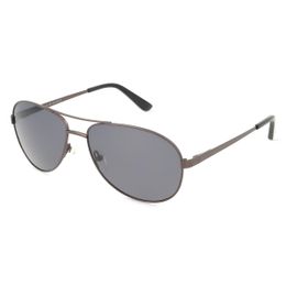Fielmann BD 345 SUN TR | Herren-Sonnenbrille | Fassung: Vollrand, Pilot, Edelstahl, Gun Dunkel | Glasfarbe: Grau