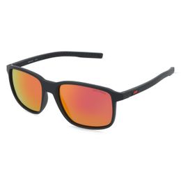 Julbo J5719420 | Unisex-Sonnenbrille | Fassung: Vollrand, Eckig, Kunststoff, Schwarz Rot | Glasfarbe: Grau