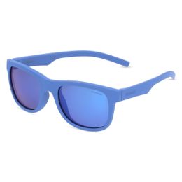 Polaroid PLD 8020/S | Kinder-Sonnenbrille | Fassung: Vollrand, Eckig, Kunststoff, Blau Gl&auml;nzend | Glasfarbe: Grau