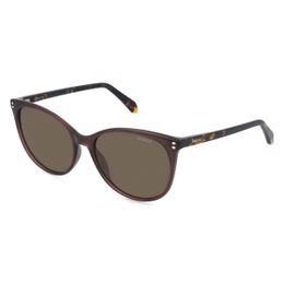 Polaroid PLD 4200/S/X | Damen-Sonnenbrille | Fassung: Vollrand, Cat Eye, Acetat, Braun | Glasfarbe: Braun