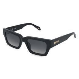 Roberto Cavalli Just Cavalli SJC198 | Unisex-Sonnenbrille | Fassung: Vollrand, Quadratisch, Kunststoff, Schwarz Gl&auml;nzend | Glasfarbe: Grau Verlaufend