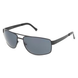 Fielmann BD 322 SUN CL | Herren-Sonnenbrille | Fassung: Vollrand, Quadratisch, Metall, Schwarz Matt | Glasfarbe: Grau