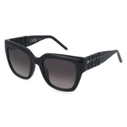 Escada SESG36 | Damen-Sonnenbrille | Fassung: Vollrand, Quadratisch, Kunststoff, Schwarz Gl&auml;nzend | Glasfarbe: Grau Verlaufend