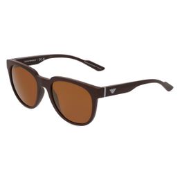 Emporio Armani EA 4205 | Herren-Sonnenbrille | Fassung: Vollrand, Panto, Kunststoff, Braun Matt | Glasfarbe: Braun