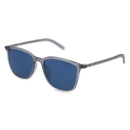 Montblanc MB0487SA | Herren-Sonnenbrille | Fassung: Vollrand, Eckig, Acetat, Grau | Glasfarbe: Blau