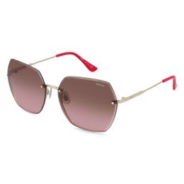 Mexx Eyes 6626 | Damen-Sonnenbrille | Fassung: Vollrand, Eckig, Metall, Gold Hell | Glasfarbe: Braun