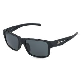 Adidas SP0125 KLEON | Herren-Sonnenbrille | Fassung: Vollrand, Eckig, Kunststoff, Schwarz Matt | Glasfarbe: Grau