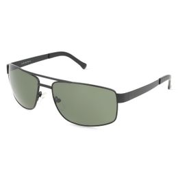 Fielmann BD 322 SUN CL | Herren-Sonnenbrille | Fassung: Vollrand, Quadratisch, Metall, Schwarz Matt | Glasfarbe: Grau