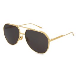 Bottega Veneta BV1465S | Unisex-Sonnenbrille | Fassung: Vollrand, Pilot, Metall, Gold | Glasfarbe: Grau