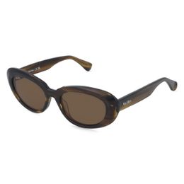 MaxMara Max Mara MM0196 | Damen-Sonnenbrille | Fassung: Vollrand, Oval, Acetat, Gr&uuml;n Horn | Glasfarbe: Gr&uuml;n