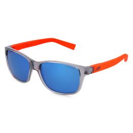 Julbo J4759420 | Unisex-Sonnenbrille | Fassung: Vollrand, Eckig, Kunststoff, Grau Orange | Glasfarbe: Grau