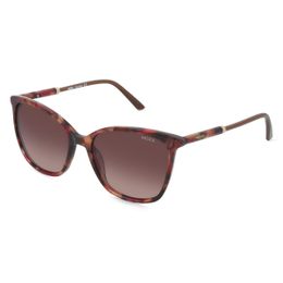 Mexx Eyes 6605 | Damen-Sonnenbrille | Fassung: Vollrand, Eckig, Kunststoff, Braun Himbeer | Glasfarbe: Braun