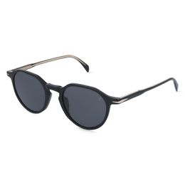 David Beckham DB 1217/S | Herren-Sonnenbrille | Fassung: Vollrand, Panto, Acetat, Schwarz | Glasfarbe: Grau
