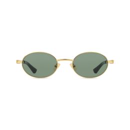 Bottega Veneta BV1470S | Unisex-Sonnenbrille | Fassung: Vollrand, Rund, Metall, Gold | Glasfarbe: Gr&uuml;n