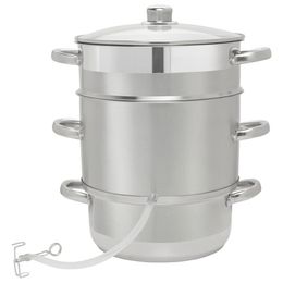 Homeware Profession. Dampfentsafter, Edelstahl, Metall, Glas, 8 L, rund, Lfgb, Messskala,mit Dampfablass, K&uuml;chenger&auml;te, Sonstige K&uuml;chenger&auml;te