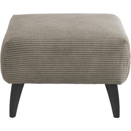Polsterhocker Home Affaire "Lazio modern und bequem, schmale Armlehnen, tolle Detailverarbeitung", grau (grau, braun), B:255cm H:94cm T:66cm, 93% Polyester, 7% Polyamid, Hocker, Polsterhocker, zwei verschiedene Fu&szlig;farben w&auml;hlbar