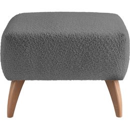 Polsterhocker Home Affaire "Lazio modern und bequem, schmale Armlehnen, tolle Detailverarbeitung", grau (anthrazit), B:66cm H:44cm T:66cm, 100% Polyester, Hocker, Polsterhocker, zwei verschiedene Fu&szlig;farben w&auml;hlbar