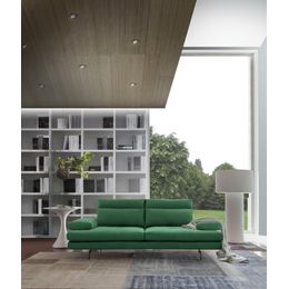 3-Sitzer Calia italia "Toby Wing, 208 cm breit, Designsofa, hochwertige Verarbeitungsdetails", gr&uuml;n (verde mario), B:208cm H:90cm T:113cm, Mikrofaser mit Nubuk Optik (100% Polyester), Sofas, inkl. Sitztiefenverstellung und Armteilfunktion, F&uuml;&szlig;e in Schwarz matt