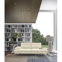 3,5-Sitzer Calia italia "Toby Wing, 228 cm breit, italienisches Designsofa, Megasofa", wei&szlig; (avorio mario), B:228cm H:90cm T:113cm, Mikrofaser mit Nubuk Optik (100% Polyester), Sofas, inkl. Sitztiefenverstellung und Armteilfunktion, F&uuml;&szlig;e in Schwarz matt