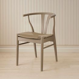 Stuhl HAMMEL FURNITURE "Freja, Massivholz Stuhl mit gepolstertem Sitz &ndash; komfortabel & robust", , wei&szlig; pigmentiert klar lackiert, wei&szlig; pigmentiert klar lackiert, beige, B:53cm H:75cm T:54cm, Massivholz, St&uuml;hle, Stuhl, Massivholz, gepolsterte Sitzfl&auml;che, versch. Farbvarianten