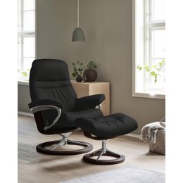 Relaxsessel stressless "Sunrise", schwarz (schwarz batick), B:79cm H:103cm T:73cm, Leder BATICK: BATICK ist ein leicht korrigiertes, durchgef&auml;rbtes und genarbtes M&ouml;belleder, bei dem die meisten Unebenheiten und Spuren in der Regel entfernt wurden.;Leder PALOMA: PALOMA ist ein durchgef&auml;rbtes Semianilin-M&ouml;belleder mit nat&uuml;rlicher Narbung.;ROHLEDER Stoff Q2 FARON: Ein fester zuverl&auml;ssiger Boucl&eacute; mit 