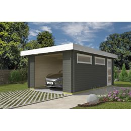 Garage Nordic Holz "CANBERRA", gr&uuml;n (natur), B:360cm H:233,7cm L:540cm, Massivholz, Garagen, BxT: 423x600 cm, ohne Tor
