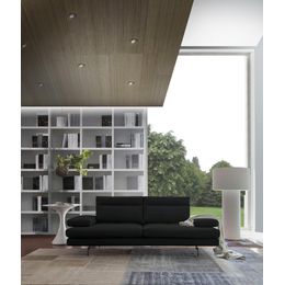 3-Sitzer Calia italia "Toby Wing, 208 cm breit, Designsofa, hochwertige Verarbeitungsdetails", schwarz (nero bull), B:208cm H:90cm T:113cm, Leder BULL (100% Leder), Sofas, inkl. Sitztiefenverstellung und Armteilfunktion, F&uuml;&szlig;e in Schwarz matt