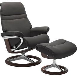 Relaxsessel stressless "Sunrise", grau (rock paloma), B:79cm H:103cm T:73cm, Leder BATICK: BATICK ist ein leicht korrigiertes, durchgef&auml;rbtes und genarbtes M&ouml;belleder, bei dem die meisten Unebenheiten und Spuren in der Regel entfernt wurden.;Leder PALOMA: PALOMA ist ein durchgef&auml;rbtes Semianilin-M&ouml;belleder mit nat&uuml;rlicher Narbung.;ROHLEDER Stoff Q2 FARON: Ein fester zuverl&auml;ssiger Boucl&eacute; mit einem 